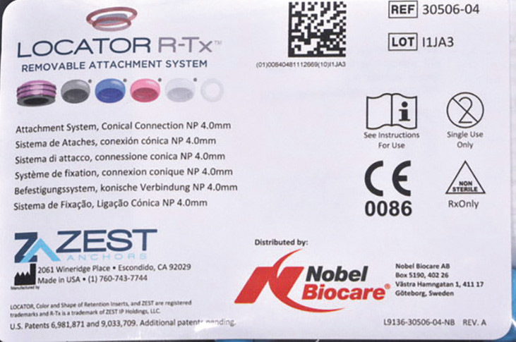 Un nouvel attachement implantaire : le Locator R-Tx – L'Information ...