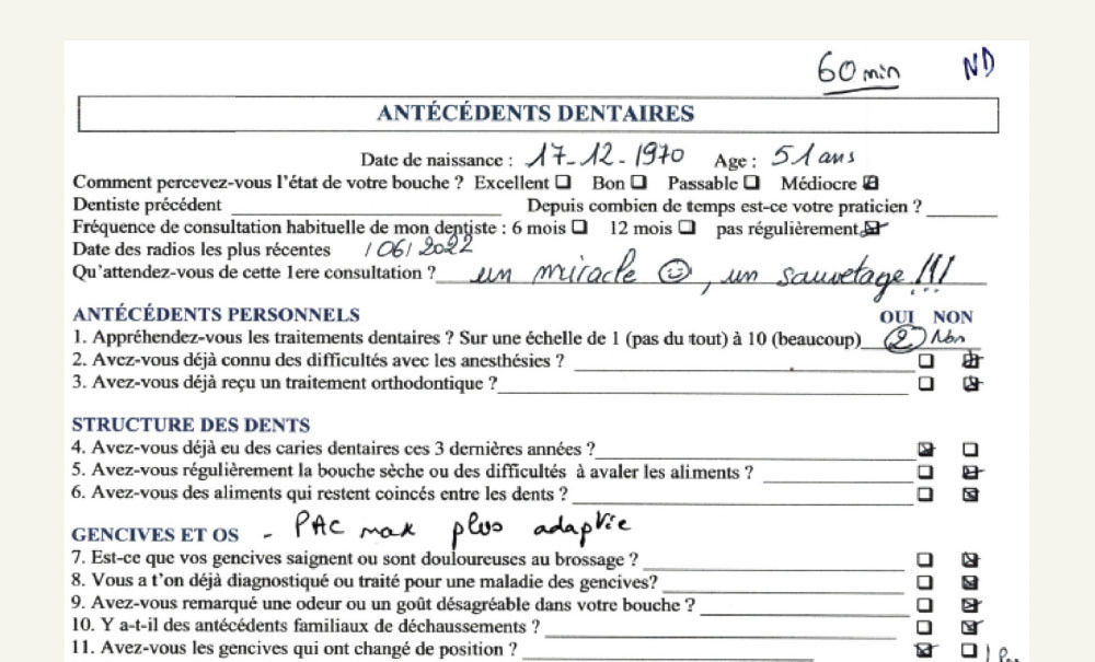 Les modèles de première consultation – L'Information Dentaire